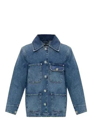 ALLSAINTS Bex Embellished Denim Jacket - Blue