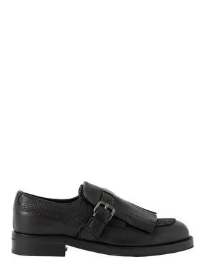 Church's Fringed Textured-leather Brogues - Black