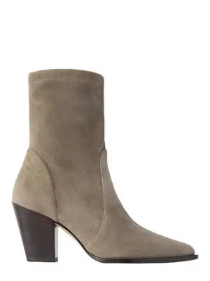 STUART WEITZMAN Block Heel Stretch Ankle Boots - Multicolor