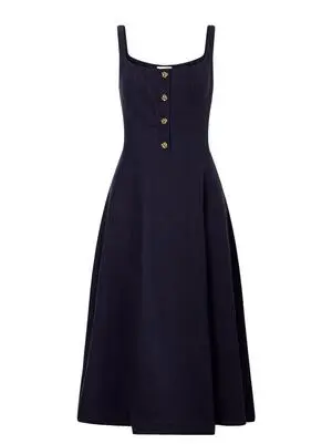 Altuzarra Altuzarra Orrie Button-Detail Midi Dress Black