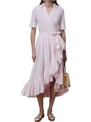 Dior Mid-length Ruffled Wrap Dress - Multicolor