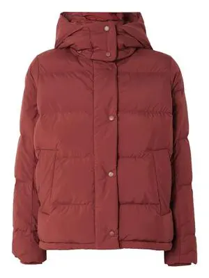Lululemon Down Jacket With Hood And Drawstring Hem - Red