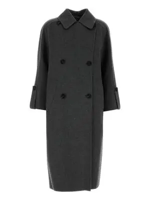 Max Mara Double-breasted Long Coat - Black