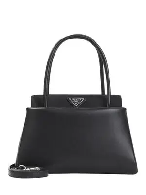 Prada Triangle Logo Tote Bag - Black