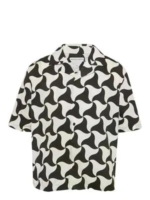 Bottega Veneta Patterned Bowling Shirt Black