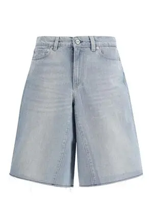 Our Legacy Denim A-line Shorts With Raw Hem - Blue