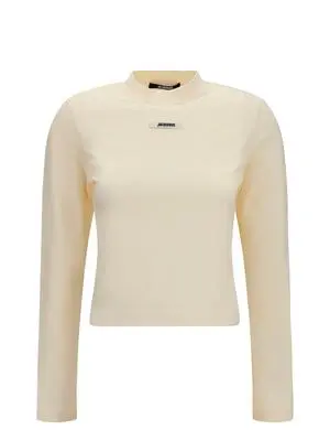 Jacquemus Long Sleeve T-shirt With Logo Patch - Multicolor