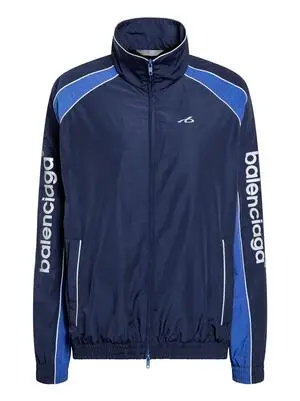 Balenciaga Navy Cotton Blend Techwear Zip-up Jacket - Blue