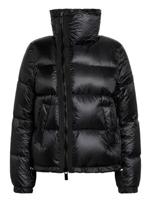 Sacai Cropped Padded Down Jacket With Asymmetrical Zip - Black