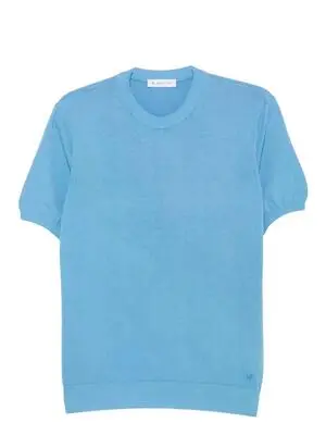 MANUEL RITZ Crew-neck Short-sleeve Top - Blue