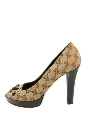 Gucci Horsebit Gg Supreme Pumps - Neutrals