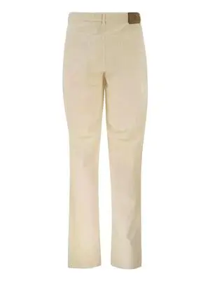 Brunello Cucinelli Beige Corduroy Straight Leg Trousers - Neutrals