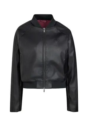 Adidas Pleather Tracktop - Black / Maroon