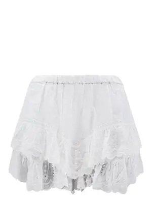 Isabel Marant Étoile Jocadia Organic Cotton Embroidered Shorts - White