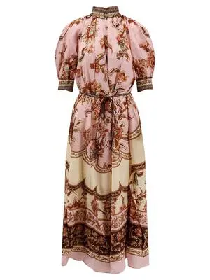 Zimmermann Aster Billow Silk Long Dress - Multicolor