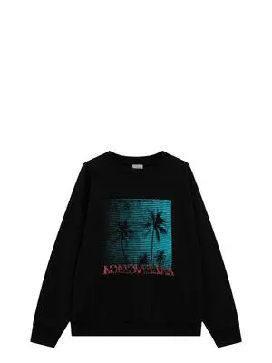 Balenciaga Crewneck Sweatshirt With Logo Print - Black