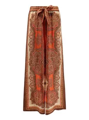 Zimmermann Mahon Silk Trousers With Paisley Print - Multicolor