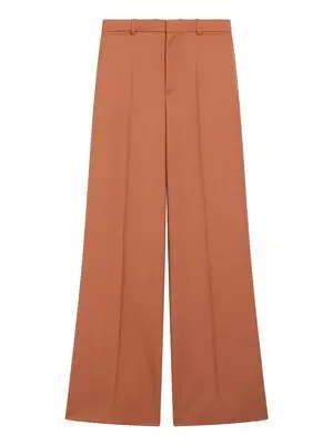 Chloé Flared Wool Trousers - Brown