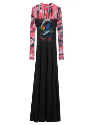 Balenciaga Extreme Tie Dye Jersey Dress - Black