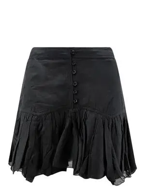 Isabel Marant Étoile ISABEL MARANT ETOILE Organic Cotton And Viscose Blend Ruffled Mini Skirt Black