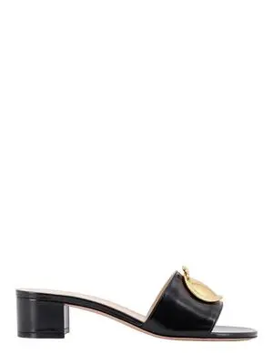 Dior Leather Sandals With Medallion Logo - Multicolor