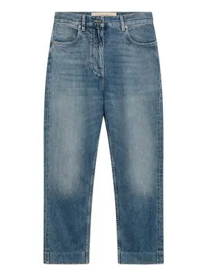 Valentino Garavani Medium Denim Jeans With Vpatch Detail - Blue