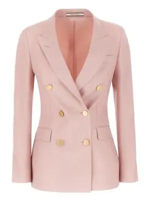 Tagliatore Double-breasted Blazer With Gold Tone Buttons - Multicolor