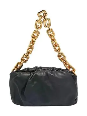 Bottega Veneta The Chain Pouch Leather Clutch Bag - Black