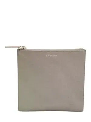 Givenchy 4g Embossed Leather Clutch Bag - Grey