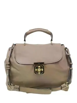 Chloé Elsie Leather Top Handle Satchel Bag - Neutrals