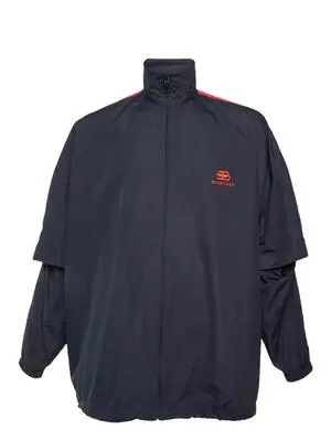 Balenciaga Oversized Striped Windbreaker - Black