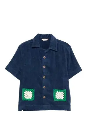TERRY PUESTO Crochet-trim Detail Shirt - Blue