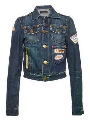 Dsquared2 Embroidered Denim Jacket - Blue