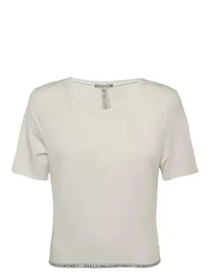 Stella McCartney Logo-trim Crew-neck T-shirt - Neutrals