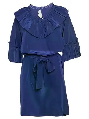 Stella McCartney Ruffled Belted Mini Dress - Blue