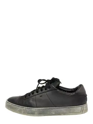 Santoni Lace-up Leather Sneakers - Black