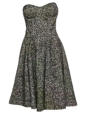 Dolce & Gabbana Strapless Sweetheart Neck Midi Dress - Black