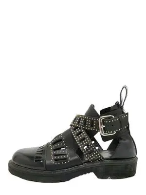 Alexander McQueen Dalston Cut-out Studded Ankle Boots - Black