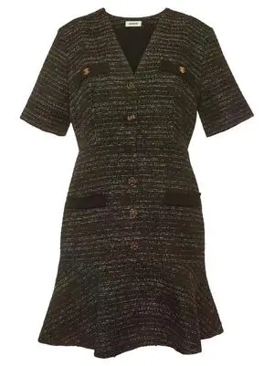 Sandro Tweed Mini Dress - Black