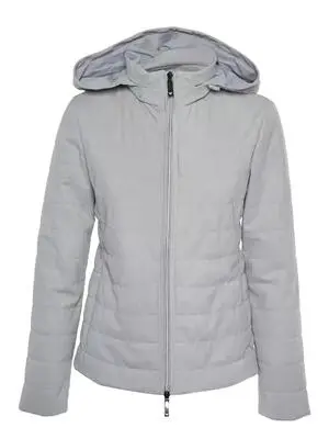 Emporio Armani Quilted Hooded Jacket - Grey