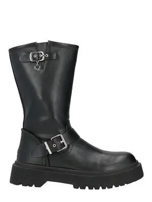 BRACCIALINI Synthetic Material Biker Ankle Boots - Black