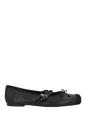 CastaÑer Leather Ballet Flats - Black