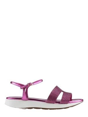 LORIBLU Metallic Embellished Wedge Sandals - Pink