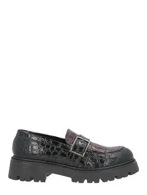 NILA & NILA Crocodile-effect Loafers With Buckle Detail - Black