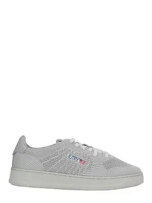 AUTRY Low-top Sneakers With Embroidered Logo And Leather Trims - Grey