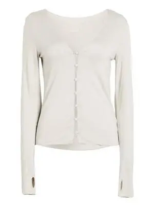 Majestic Filatures Light Viscose Stretch Jersey V-neck Long Sleeve Shirt - Grey