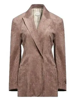 ALYSI Light Brown Viscose Corduroy Blazer - Beige