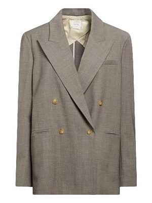 ALYSI Double-breasted Blazer In Cool Wool - Grey