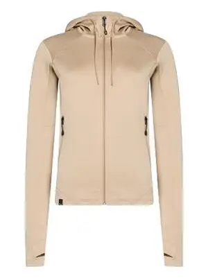 SALEWA Hooded Zip-up Jacket With Water-repellent Finish - Beige