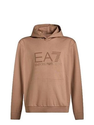 EA7 Cotton Elastane Hoodie - Light Brown